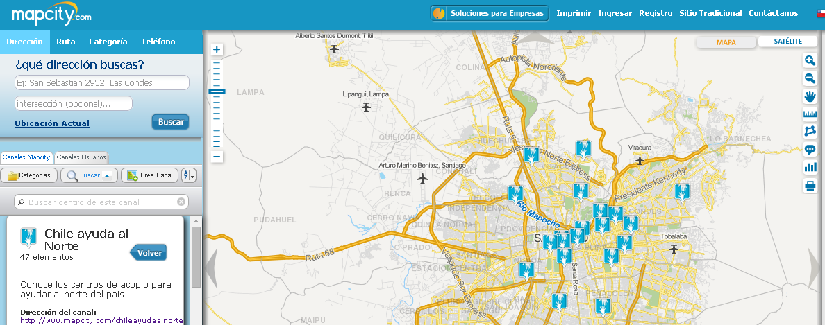 Mapcity dispone servicio de información mapeada de lugares de acopio ...