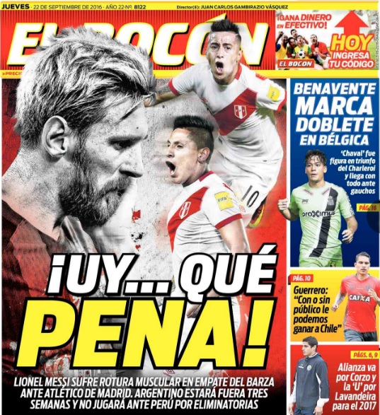 Yo che que te duele!”: en Perú festinaron con la lesión de Lionel Messi ...