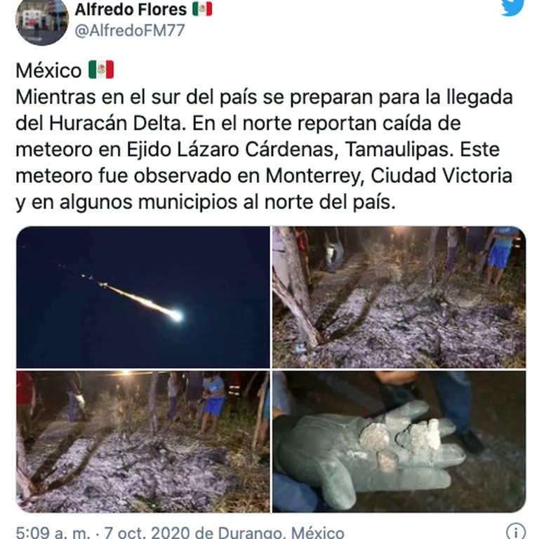Caída de meteorito iluminó el cielo y dejó impactantes imágenes en ...