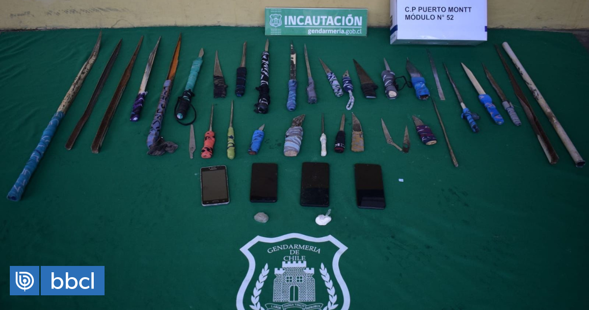 Incautan 34 armas blancas, cuatro celulares y droga durante allanamiento en cárcel de Puerto ...
