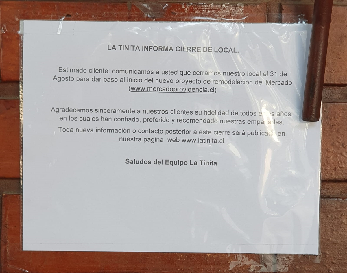 Cierran las conocidas "Empanadas La Tinita" en Providencia: bajan la ...