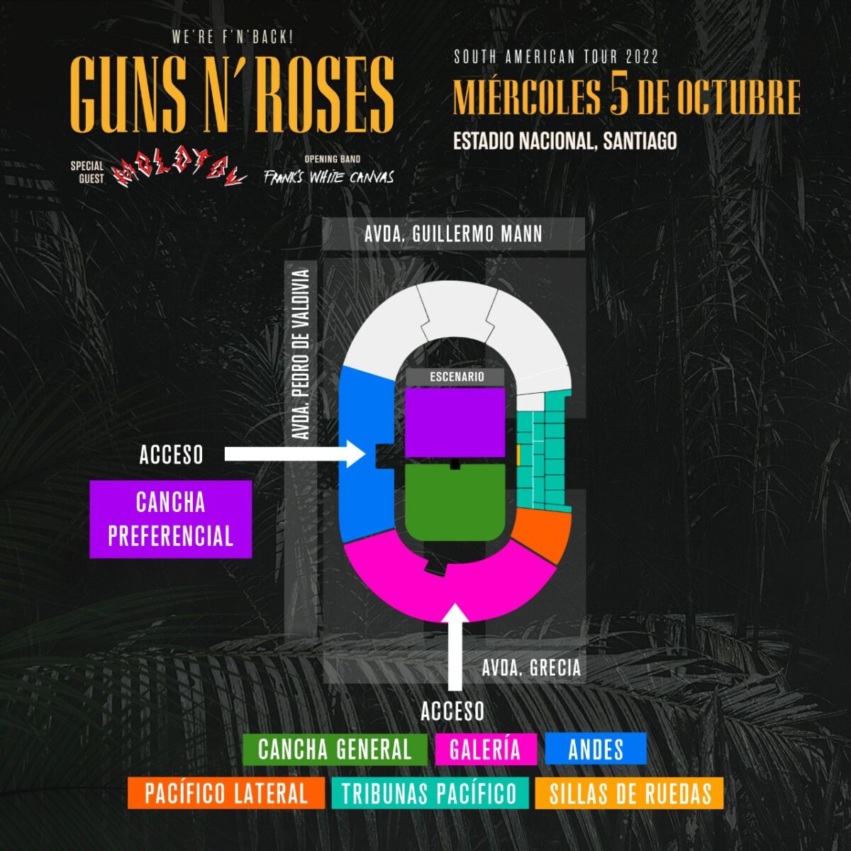 Concierto de Guns N’ Roses en Chile: corte de calles, apertura de ...