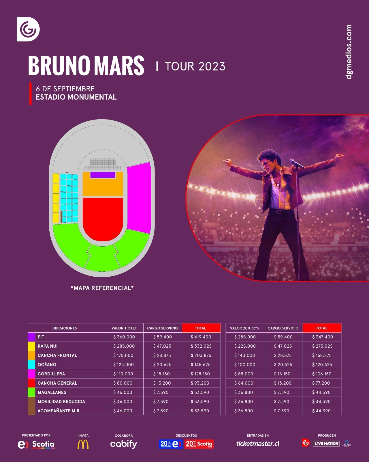 Bruno Mars confirma su tercera visita a Chile: revisa aquí precios ...