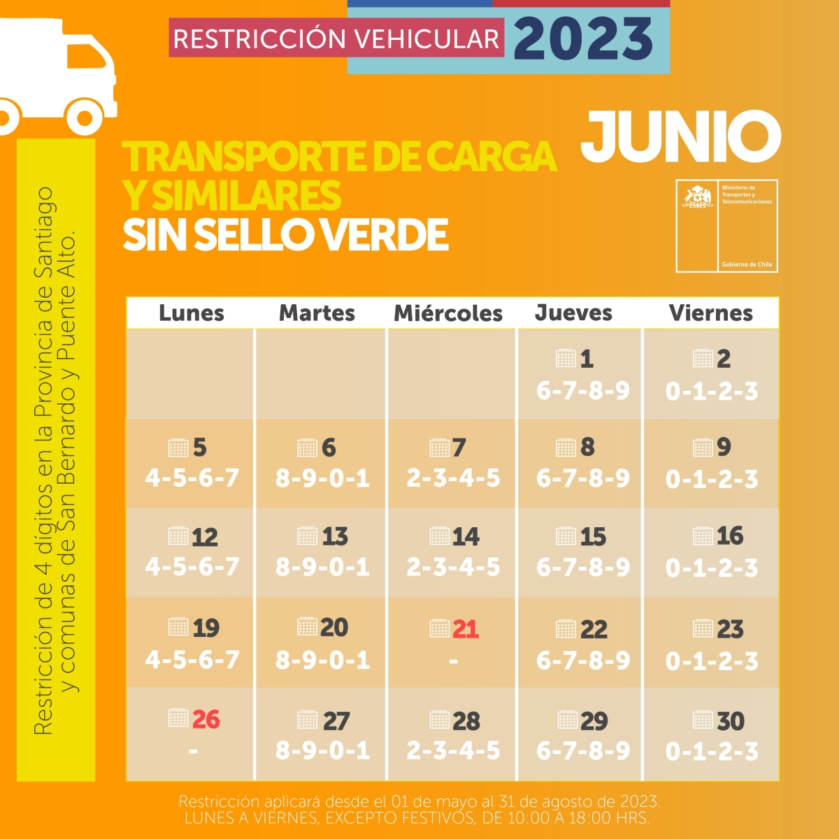 Este es el calendario de restricción vehicular 2023 en el Gran Santiago ...
