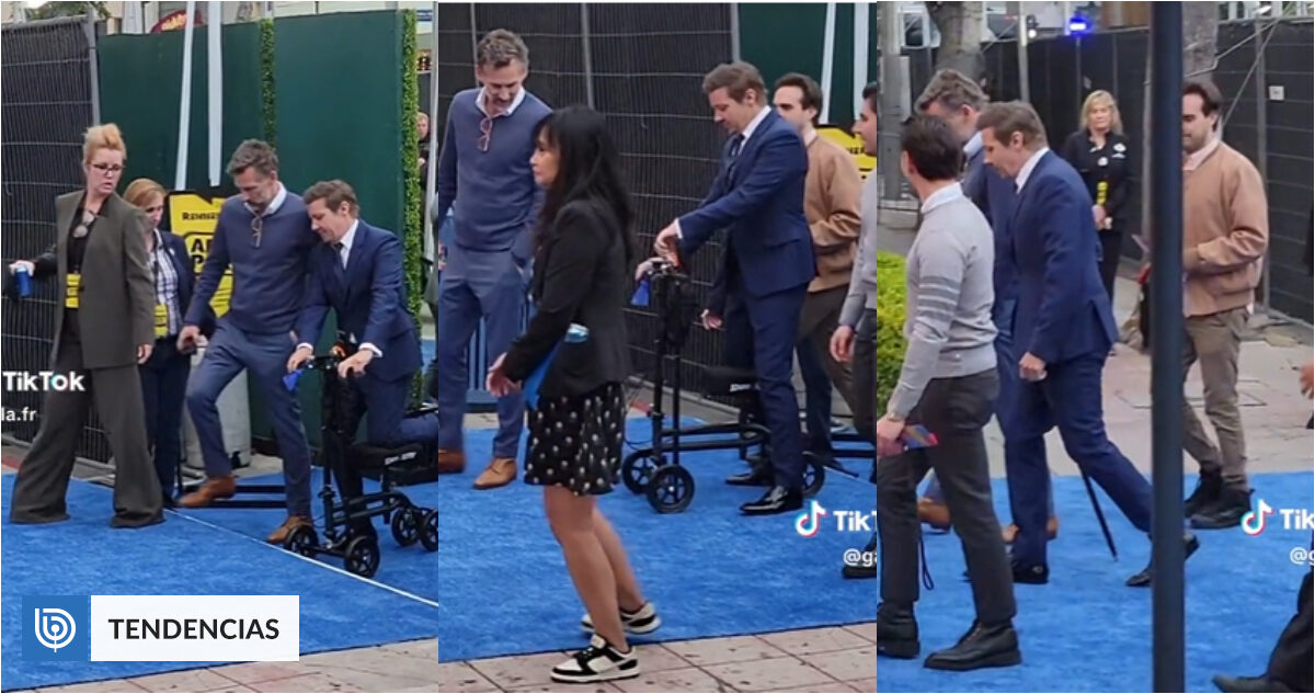 Jeremy Renner aparece en alfombra roja ayudándose de un bastón tras ...