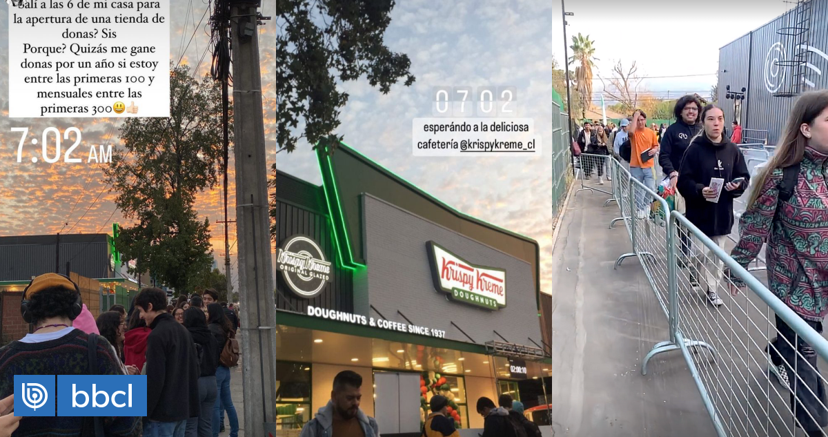 Santiaguinos acampan toda la noche por apertura de nuevo local de donas ...