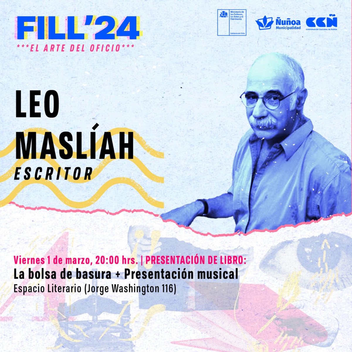 Escritor y músico uruguayo Leo Maslíah será parte de Festival Internacional del Libro de Ñuñoa ...