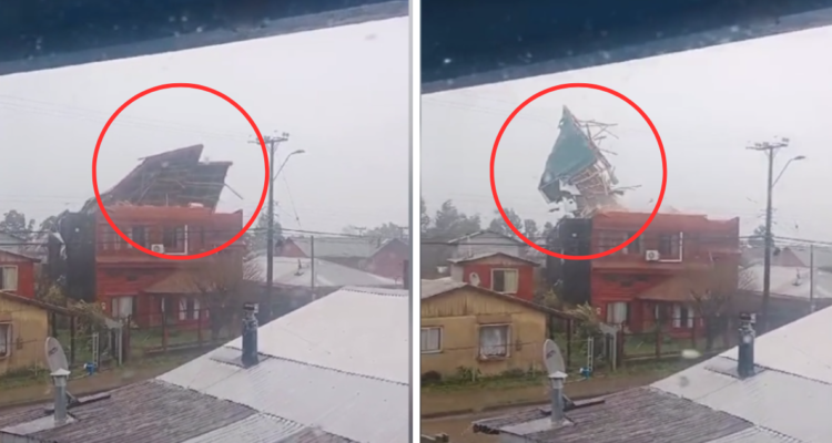 Viento destruye y hace volar por los aires techo de vivienda en medio ...