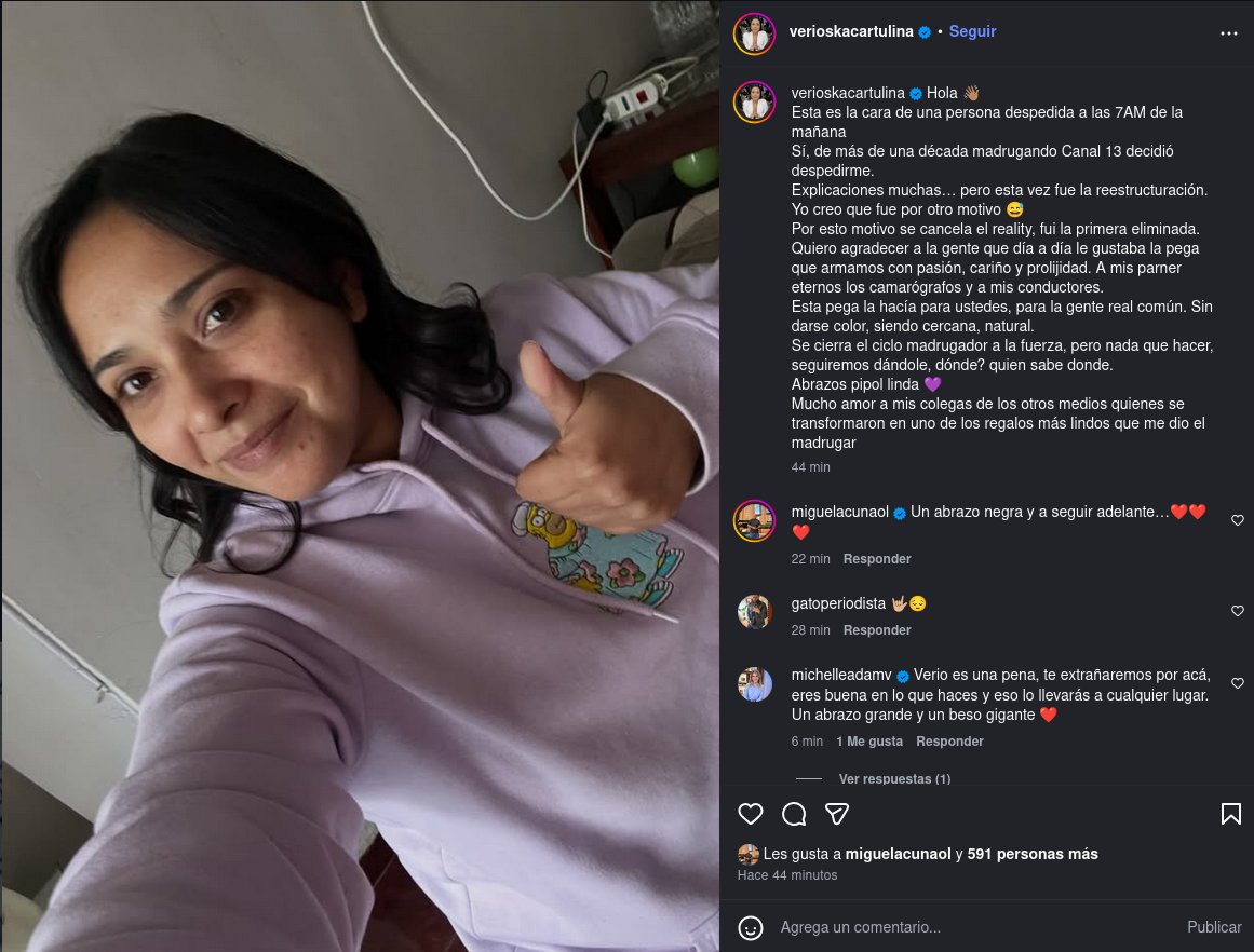 "Se cancela el reality, fui la primera eliminada": Verioska Venegas y ...